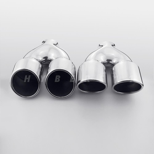 Pair 304 Stainless Steel Exhaust Tips Quad 3.5" Out 2.5" In 8" Long ...