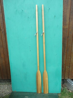 GREAT OLD Wood Oars 77" Long Paddles Has Great Patina Finish w ...