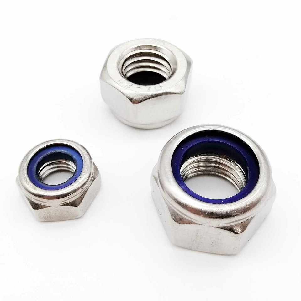 M2 M2.5 M3 M4-M16 Hex Hexagon Nylon Insert Lock Nut Self–locking Nylock ...