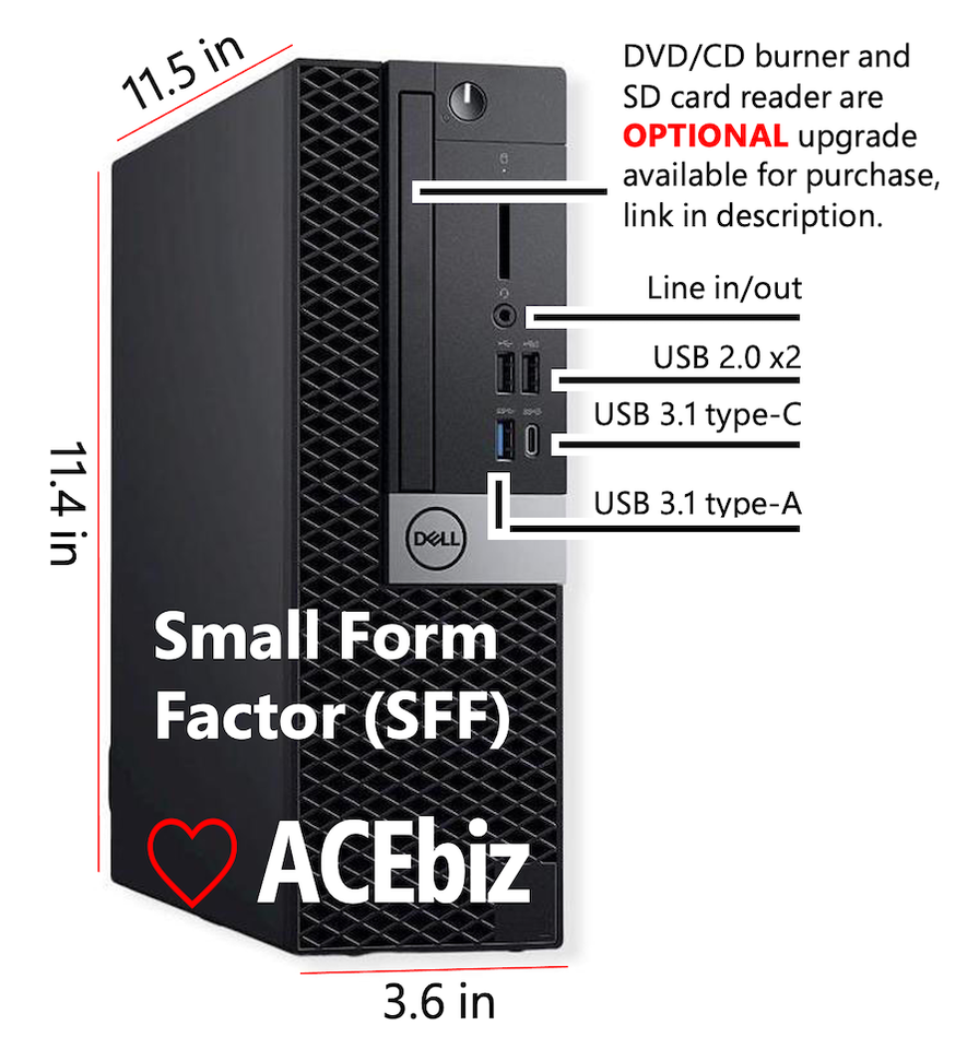 Dell i7-8700 Desktop Computer PC Windows 11 pro/SSD/WiFi/BT/up to 32GB ...