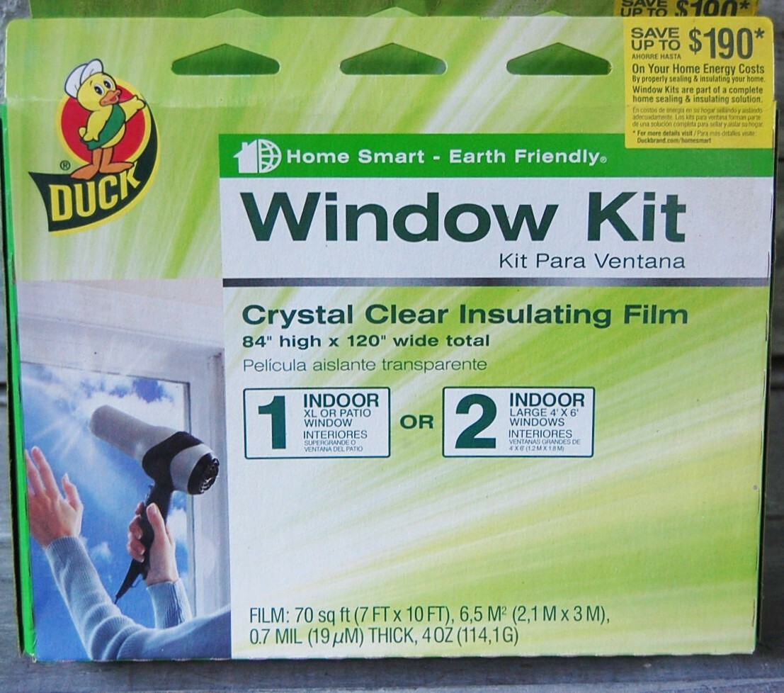 Lot of 4 Duck Window Kit 120" x 84" Clear Insulating Shrink Film w/Tape ...
