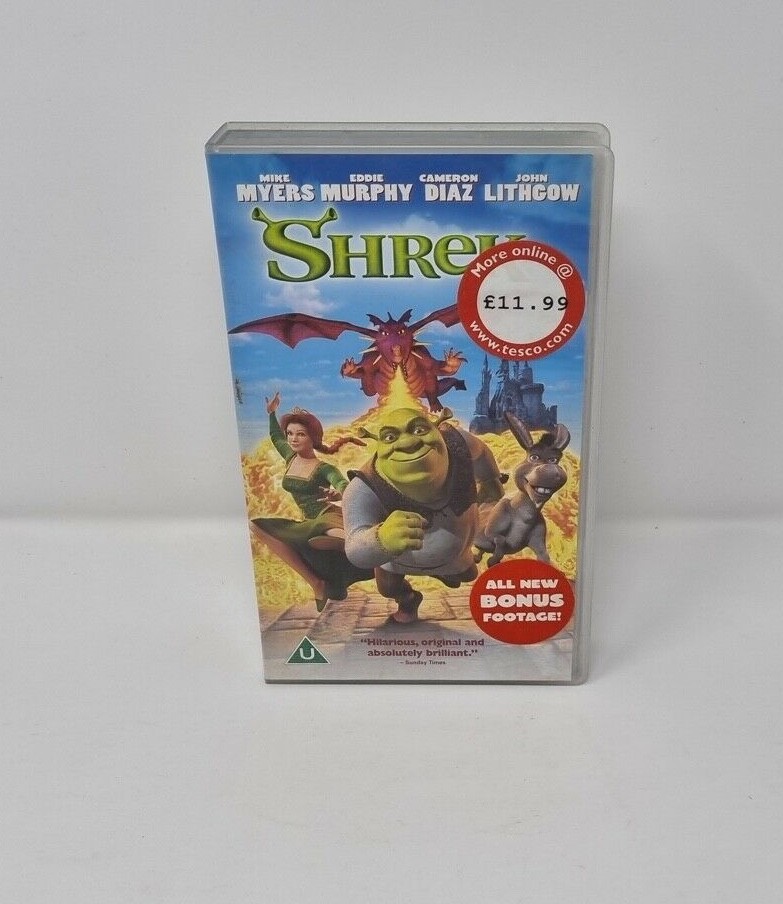 SHREK VHS VIDEO TAPE PLUS BONUS FOOTAGE VHS | Grelly USA