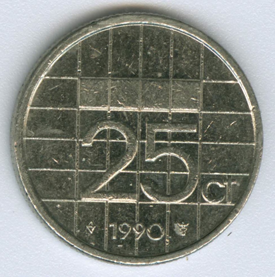 THE NETHERLANDS - 1990 DUTCH 25 CENTS COIN MONEY | eBay