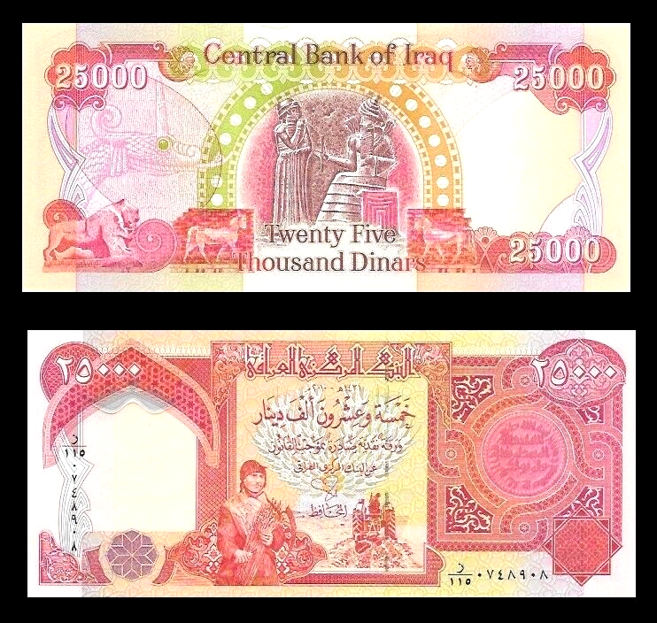 ⭐25k IRAQI IRAQ DINAR Banknote = 25,000⭐1/40th of one Million⭐️ One Unc ...