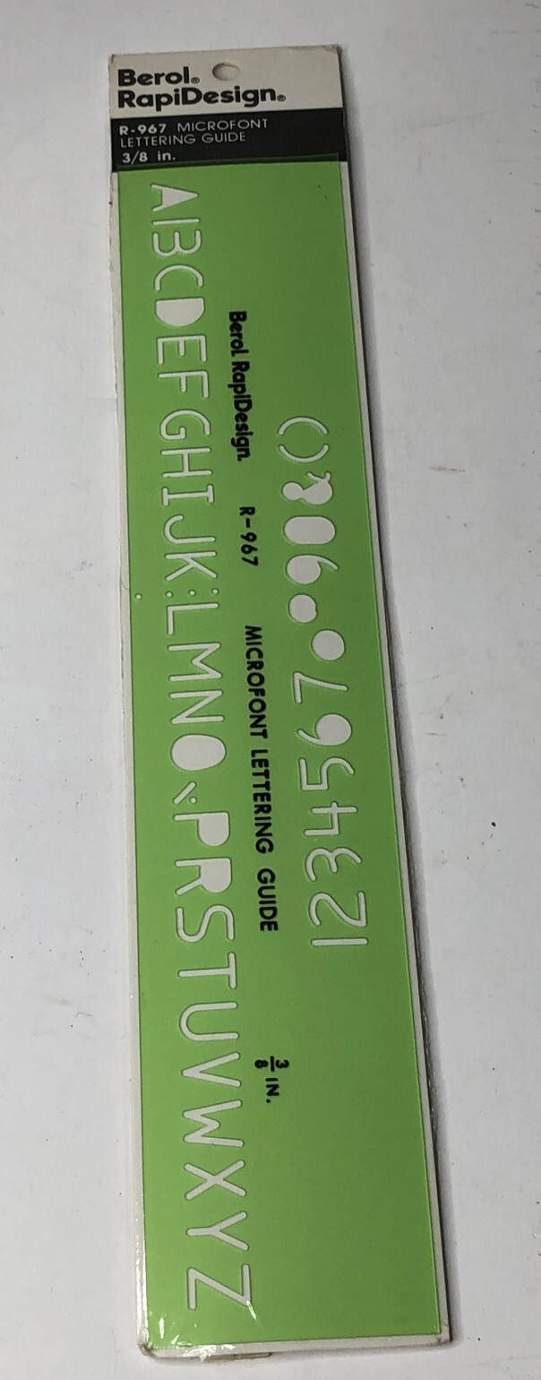 Berol RapiDesign R-967 Microfont Lettering Guide 3/8 in | eBay
