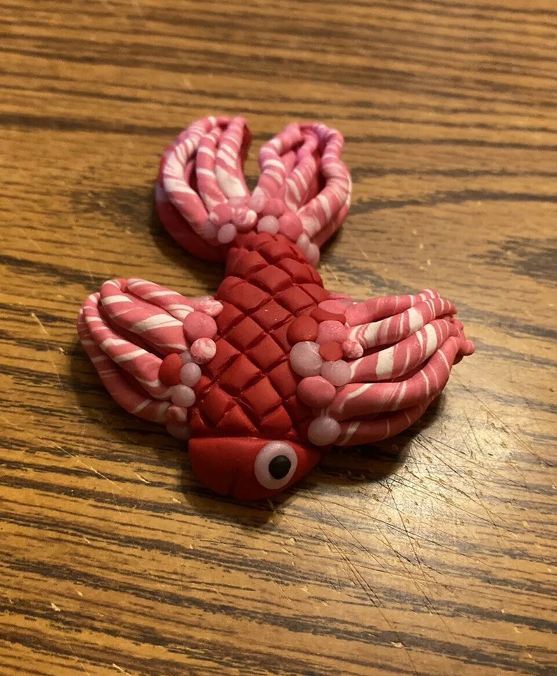 OOAK SWEET PINK/RED FISH POLYMER CLAY | eBay