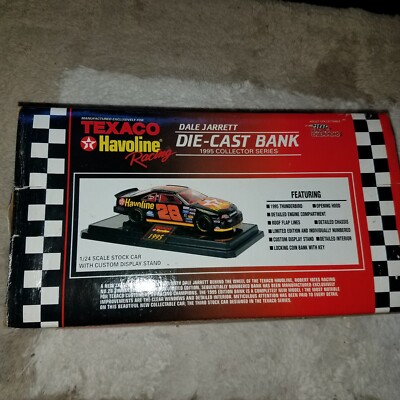 1995 Dale Jarrett #28 Die Cast Coin Bank Indy F1 Texaco Havoline Racing ...