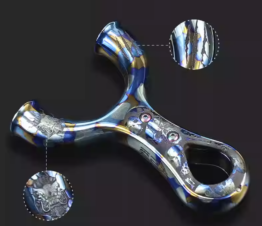 Titanium Alloy Slingshot Archery Catapult Hunting Slingbow Sling Rubber ...