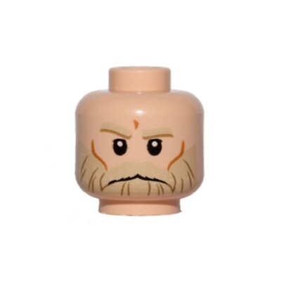 LEGO - Minifig, Head Tan Eyebrows and Beard, Cheek Lines and Frown ...