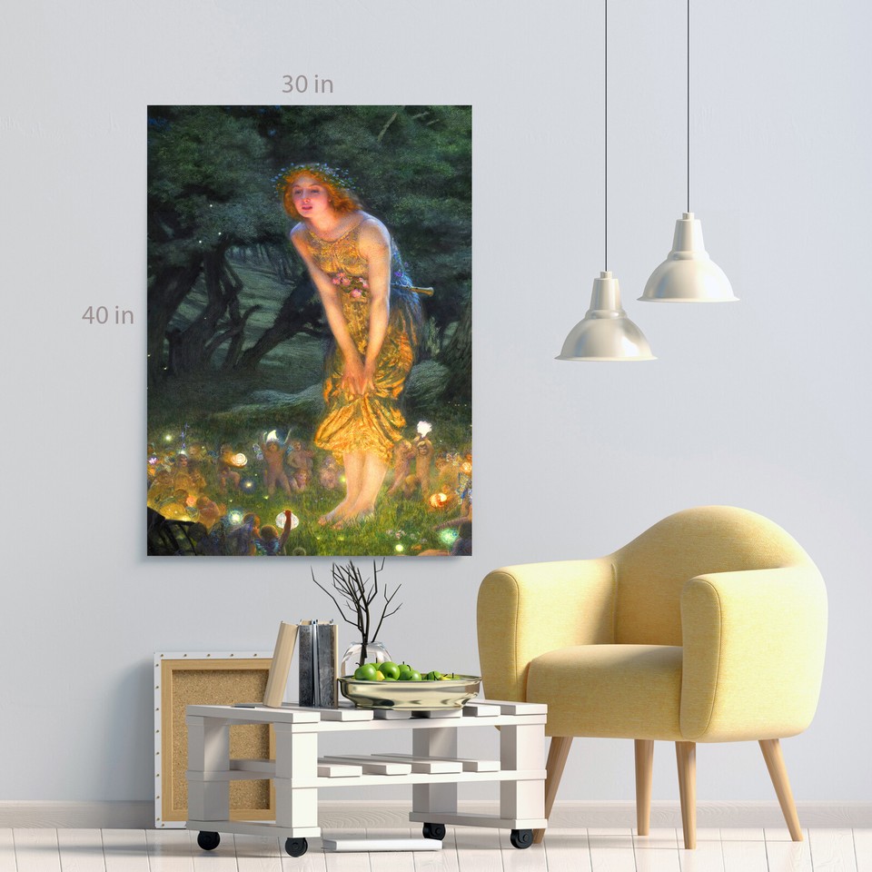 Edward Robert Hughes midsummer eve Canvas Wall Art Picture Print | eBay UK