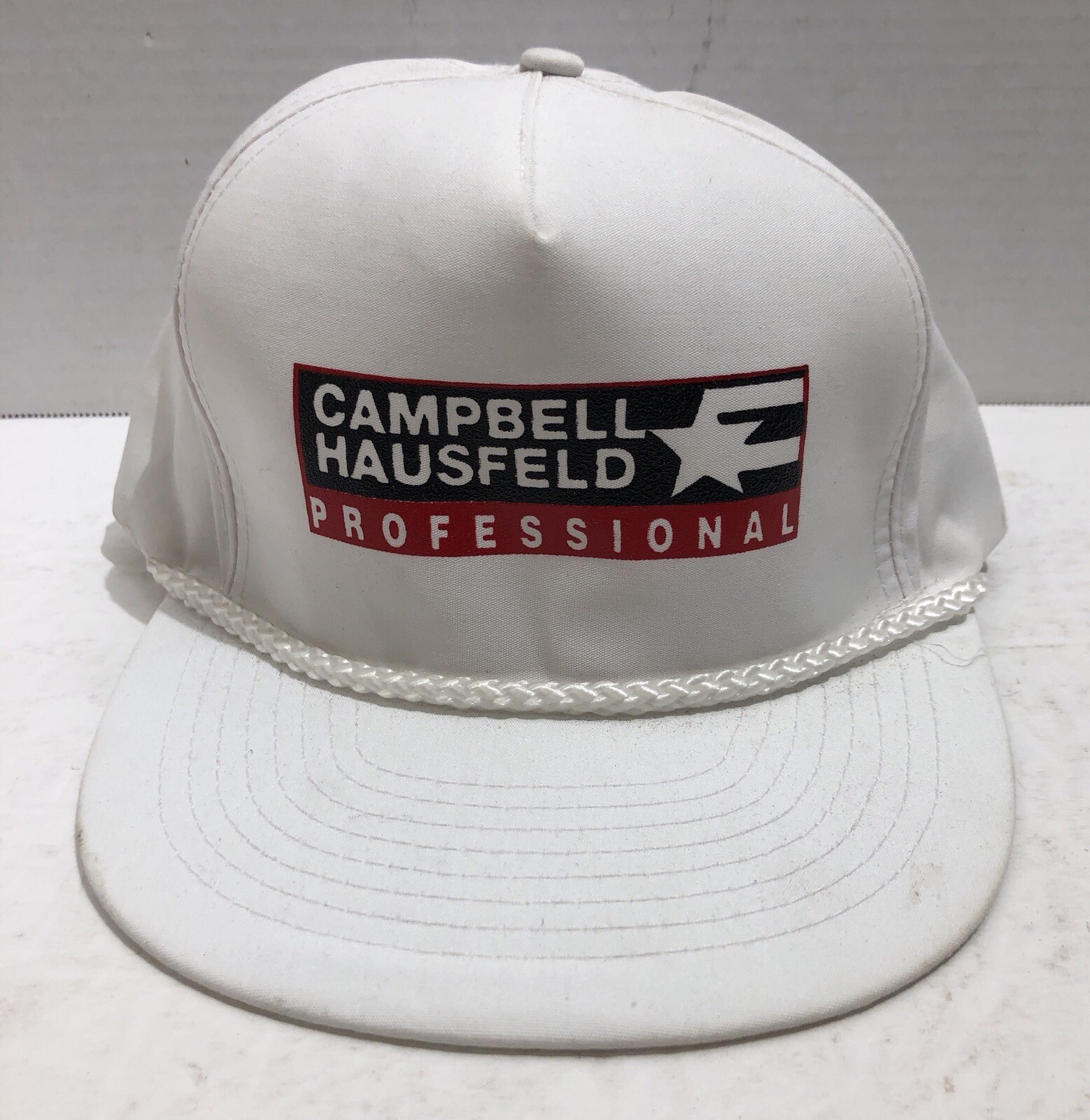 Vintage Hat Campbell Hausfeld Professional White Snap… - Gem