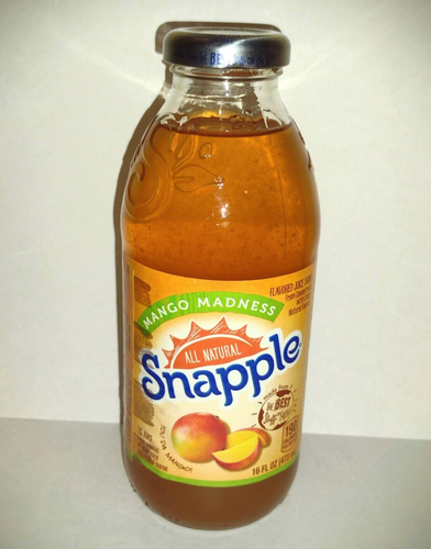 RARE! 2021 SNAPPLE GLASS BOTTLE - MANGO MADNESS! 1X FULL, SEALED 16 oz ...