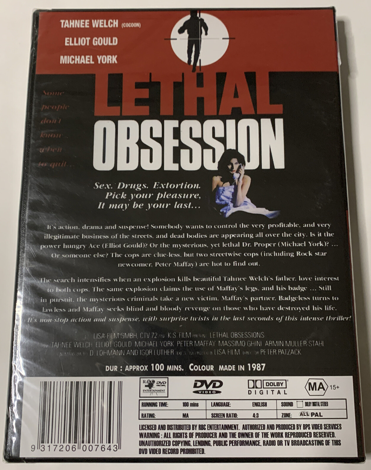 Lethal Obsession DVD Tahnee Welch Elliot Gould Michael York, NEW ...