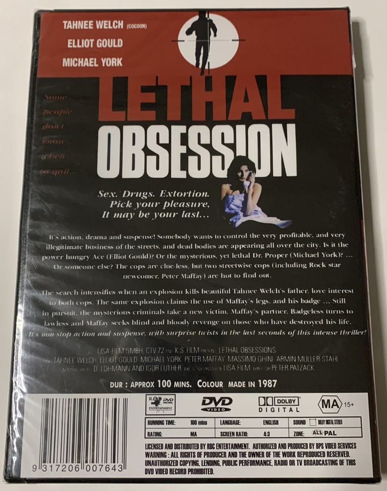 Lethal Obsession DVD Tahnee Welch Elliot Gould Michael York, NEW & SEALED | eBay