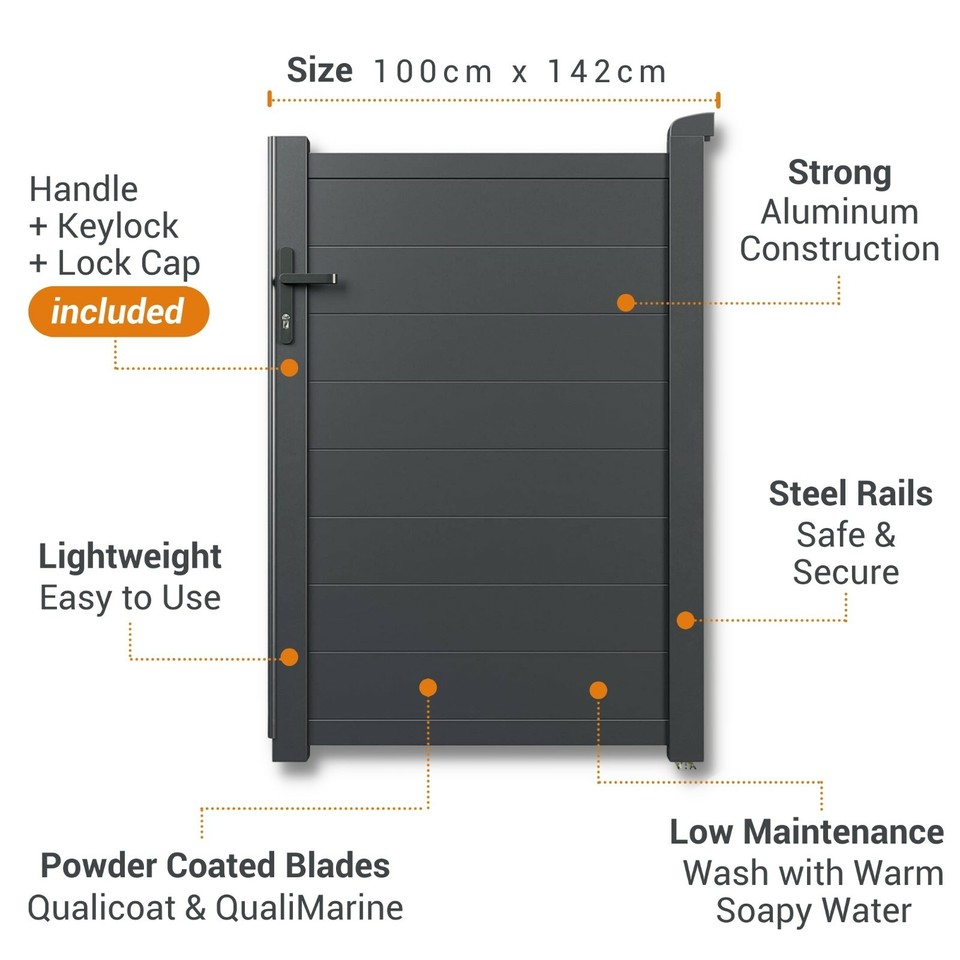 BillyOh Metal Garden Gate Privacy Aluminium Outdoor Pedestrian Gate ...