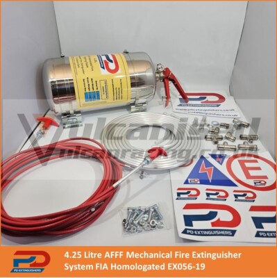 PD 4.25L AFFF Car Fire Extinguisher Kit - FIA Approved MSA Stainless ...
