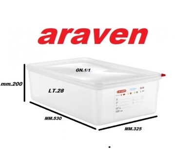 BOX GN 1/1 MM 530X325X200 LT.28 HACCP POLIPROPILENE PROFESSIONALE ...