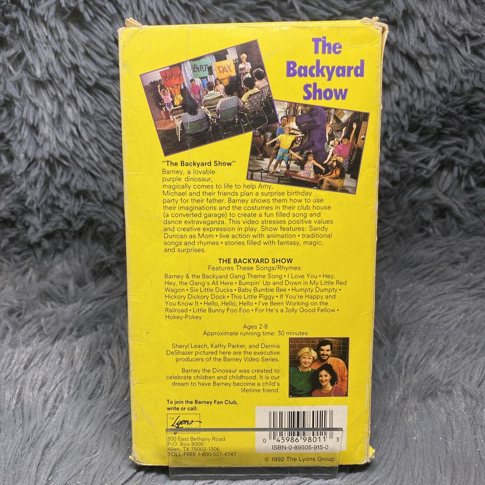 Barney: The Backyard Show VHS Tape 1992 Lyons White Tape Songs Video ...