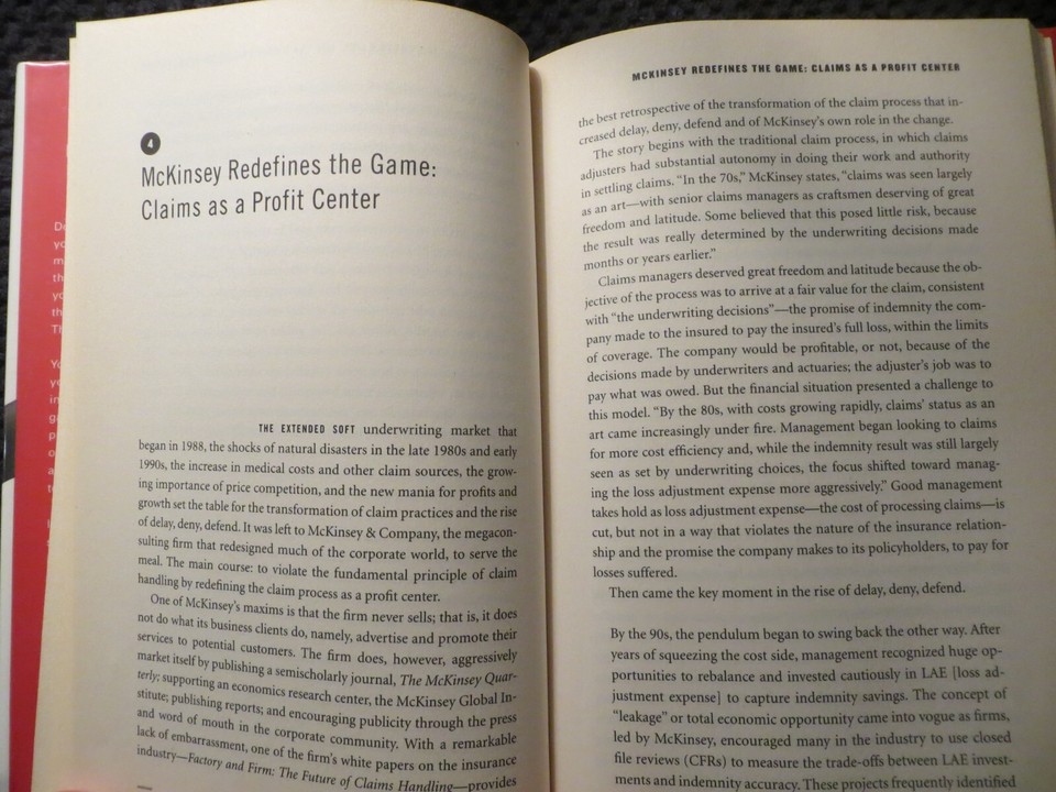 Delay, Deny Defend by Jay Feinman, HC, ex-Lib, Very Good (insurance co ...