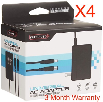 4 X LOT AC Adapter Power Supply for Nintendo NES, Super SNES, Sega ...