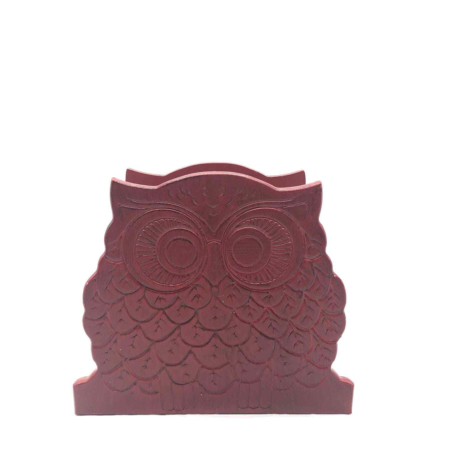Super Cute Maroon Wooden Owl Napkin Holder Perfect Gift For A Bird ...