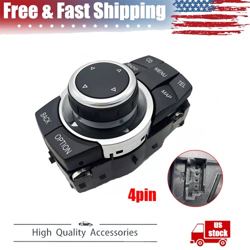 4PIN MEDIA SWITCH CONTROLLER JOYSTICK For BMW 1 E82 3 E90 X1 E84 X5 E70 ...