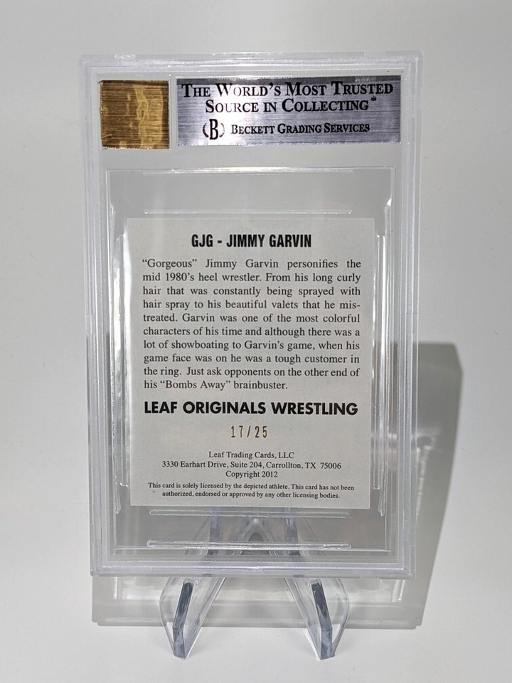 2012 Leaf Originals Wrestling JIMMY GARVIN Autograph Blue 17/25 BGS 9/ ...
