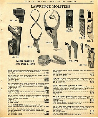 1965 Print Ad of Lawrence Leather Holsters 22 52 7 8 1776 & Knife ...