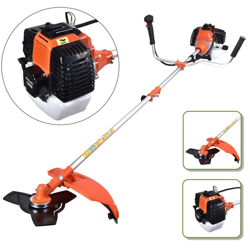 52cc Petrol Brush Cutter 2 in 1 Garden Grass Line Trimmer 2-Stroke ...