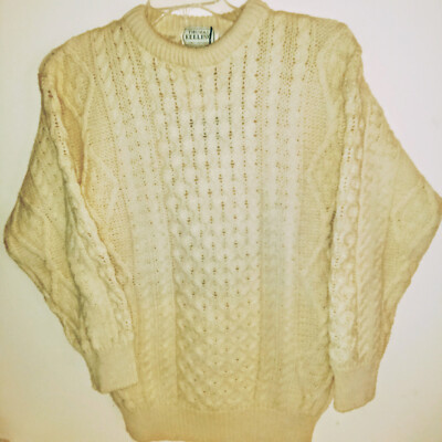 Handmade Irish Aran Wool Sweater Size: XL Thomas Keeling Knitwear ...