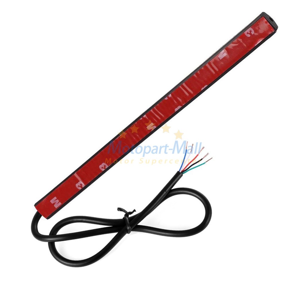 4 Flexible Motorcycle LED Strip 48LED Tail Brake Stop Turn Signal ...