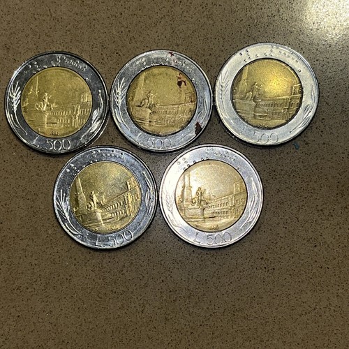 Lot Of 5 Italian REPVBBLICA ITALIANA L.500 coin Italy 1983-88 | eBay