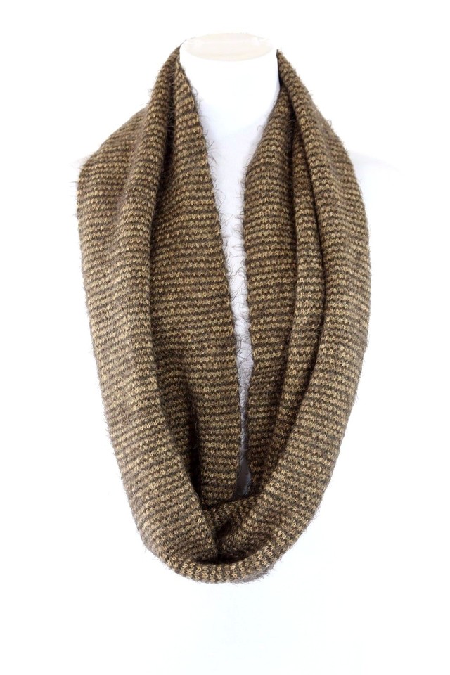 Eternity Reversible Long Faux Fur Paisley Brown & Beige Infinity Scarf ...