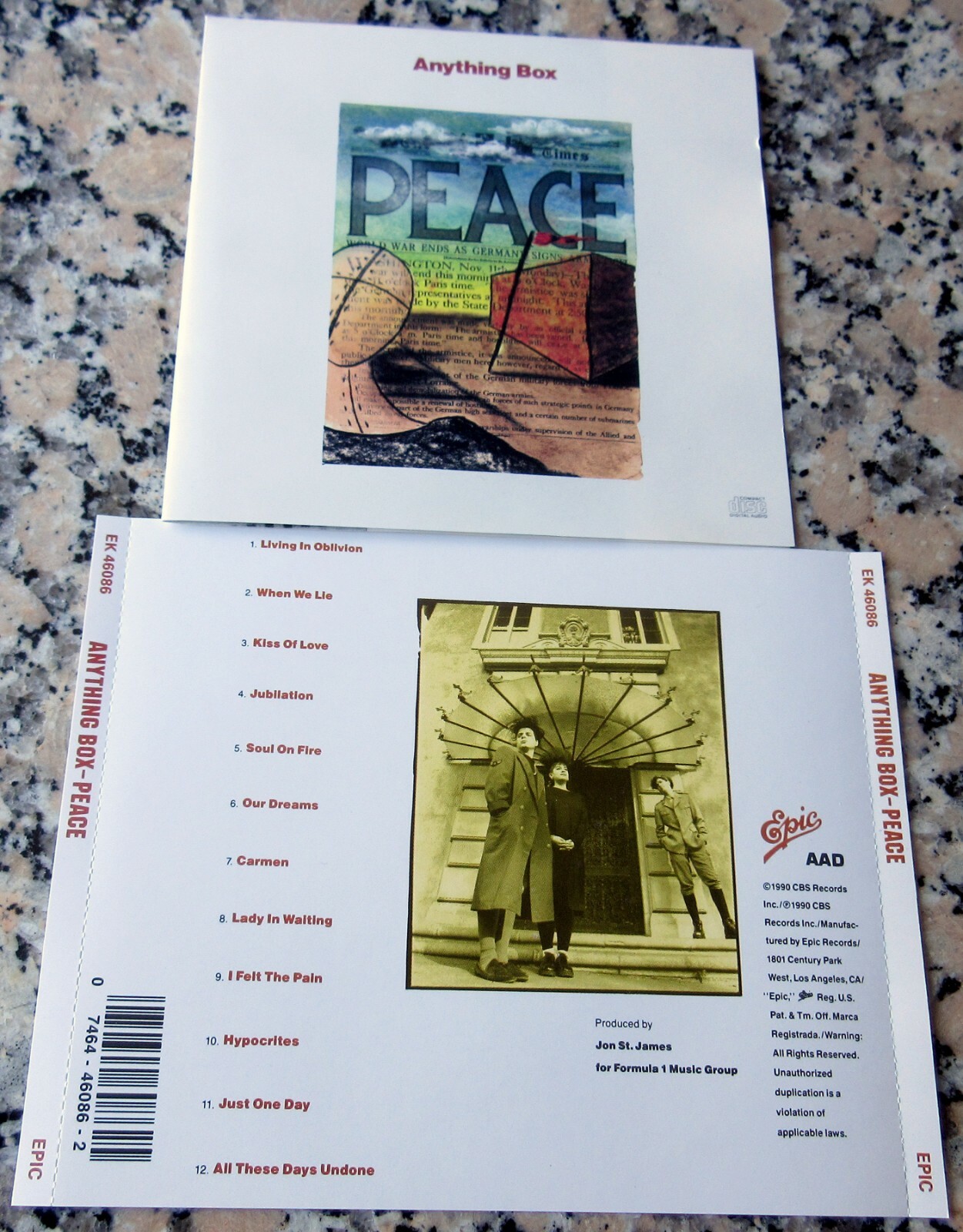 ANYTHING BOX Peace 1990 RARE OOP CD Living In Oblivion Synth Pop like ...