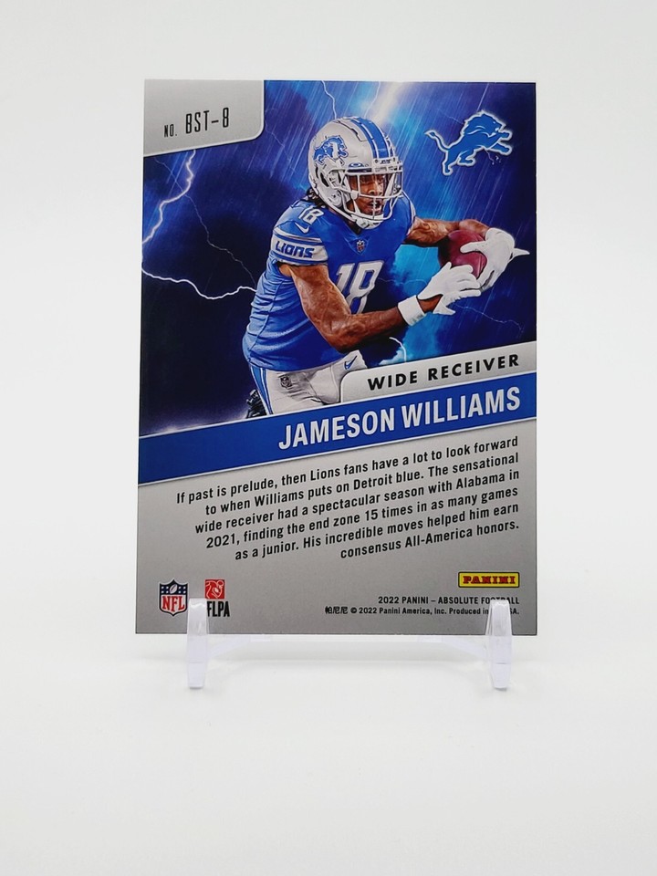 Jameson Williams ROOKIE CARD "By Storm" 2022 Panini Absolute #BST-8 ...