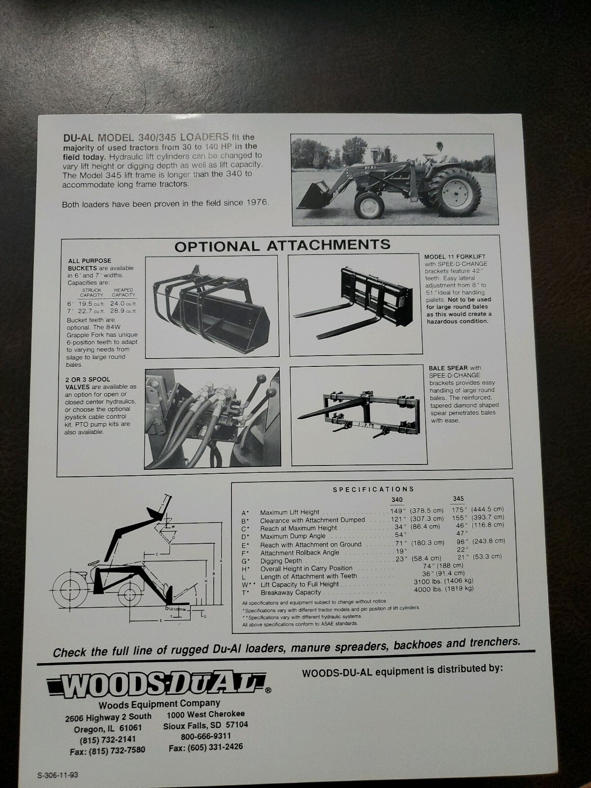 Vintage Woods Dual 340/345 Loaders Dealer Flyer | eBay