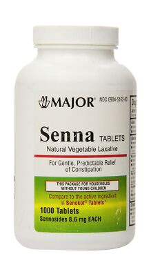 Senna 8.6 Mg Natural Vegetable Laxativ 1000 Tablets Generic for Senekot ...
