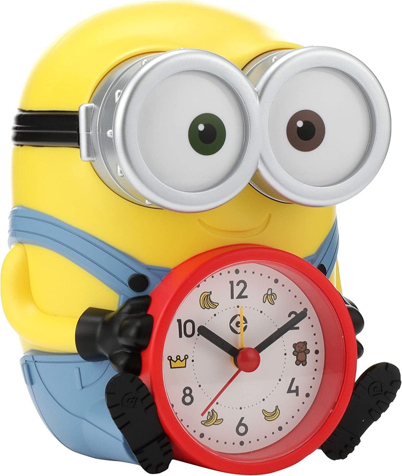 RHYTHM EREA30ME33 Minion Bob Place Clock Alarm Clock Voice Alarm Yellow ...