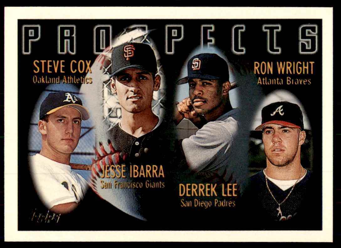 1996 Topps. Steve Cox/Jesse Ibarra/Derrek Lee/Ron Wright Baseball Cards ...