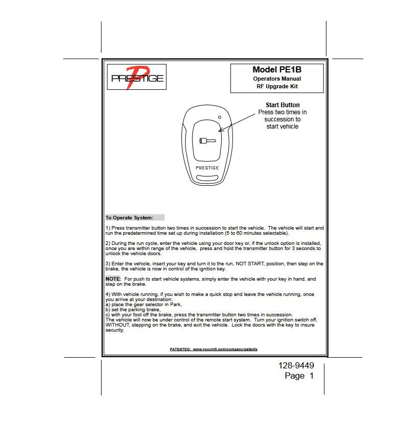 Prestige Remote Car Starter Diagram DIY Remote Starters Prestige