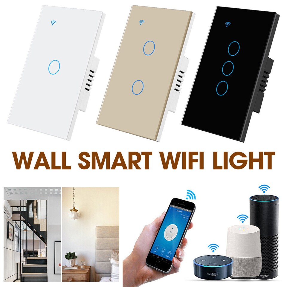 Smart Wall Wifi Light Switch Inteligente Interruptor Glass Screen Touch ...