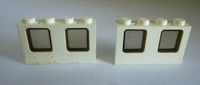 2 x LEGO® 4863 City,System,Fenster weiss,schwarze Einsätze Flugzeug ...