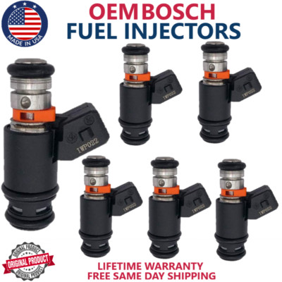 x6 NEW GENUINE BOSCH Fuel Injectors 1999-2002 Volkswagen Golf 2.8L V6 # ...
