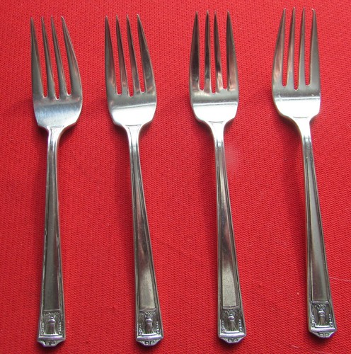 1923 Century Pattern 4 Salad Forks Holmes & Edwards Silver Plate 6 1/8 ...