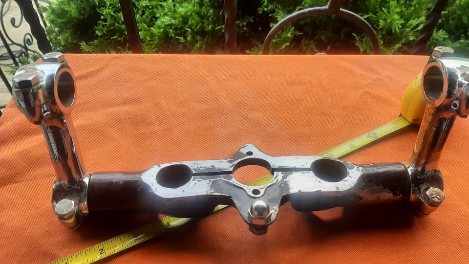 HARLEY FLATHEAD KNUCKLEHEAD springer triple tree clamp dog bones old ...