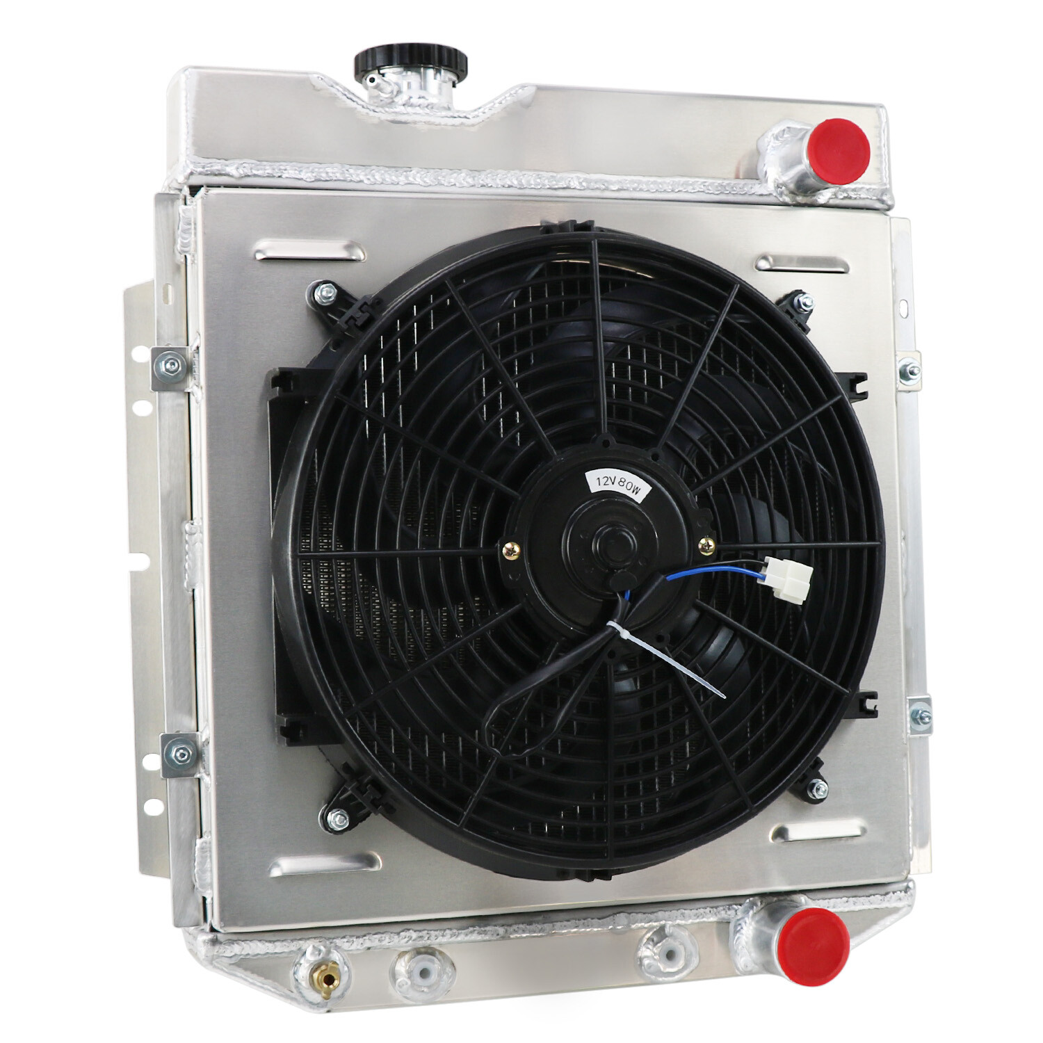 4 Row Radiator+Shroud+Electric Fan For 1964-1966 FORD MUSTANG V8 260 ...