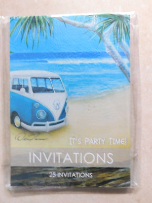 25x Bulk Pack VW PARTY INVITATIONS Quality Paper Brand New (H2=N) RARE ...