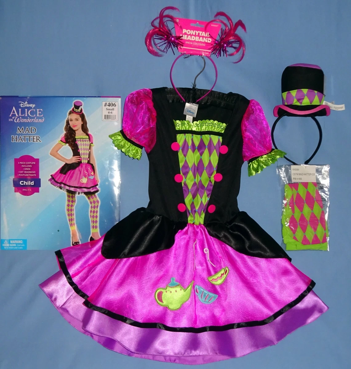 Mad Hatter Alice In Wonderland Costume For Girls