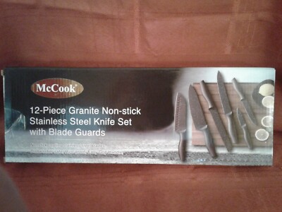 Kitchen Knife Set, Mccook 12-Piece Granite High Carbon German Stainless ...