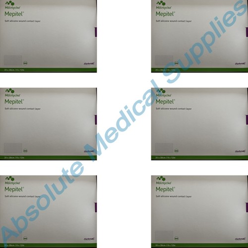 *30-Piece* Molnlycke Mepitel Safetac Silicone Wound Contact 8"x12 ...